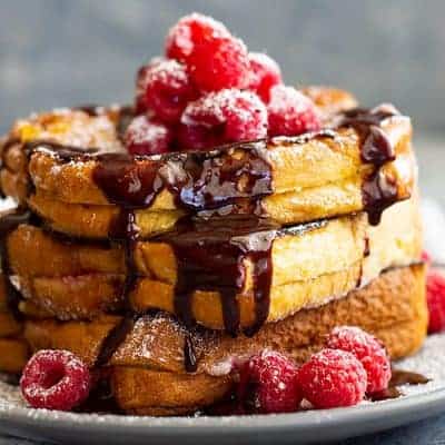 Raspberry Cheesecake Stuffed French Toast - Countryside Cravings