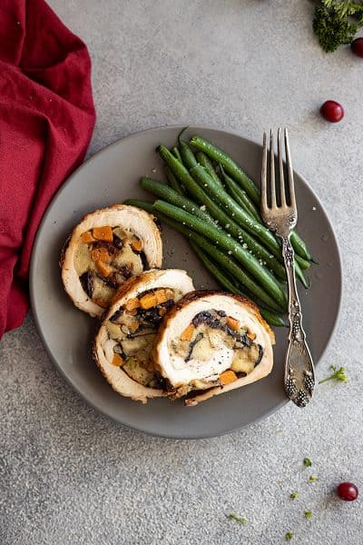 Sweet Potato and Stuffing Turkey Roulade - Countryside Cravings
