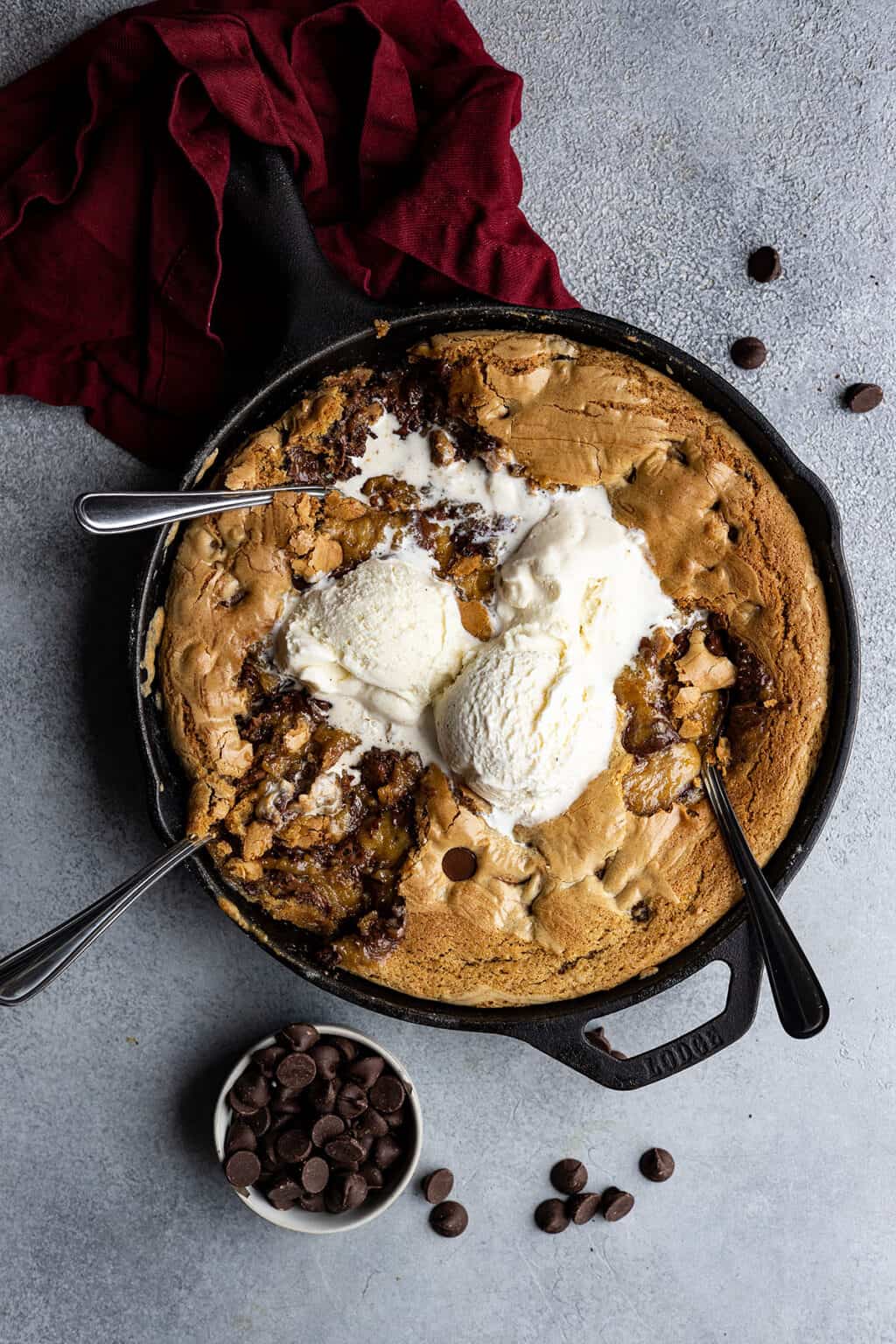 Chocolate Chip Skillet Cookie - Countryside Cravings